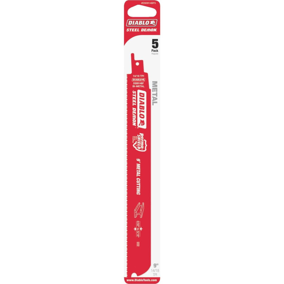 Diablo Steel Demon 9 In. 14/18 TPI Medium Metal Reciprocating Saw Blade ...