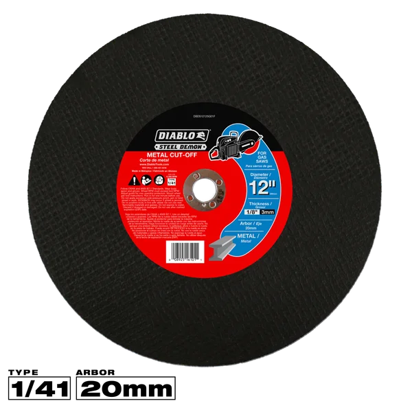 Diablo DBDS12125G01F 12" x 20mm Speed Demon™ High Speed Metal Cut-Off ...